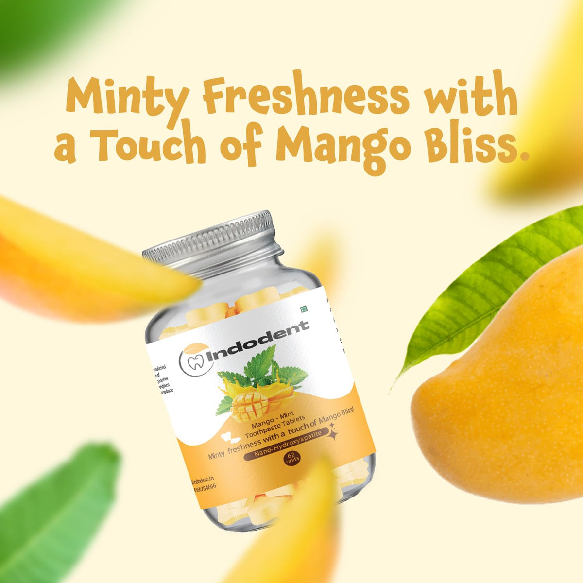 Mango Mint Toothpaste tablets (62 ) | SLS free | Mango Minty Fresh ...